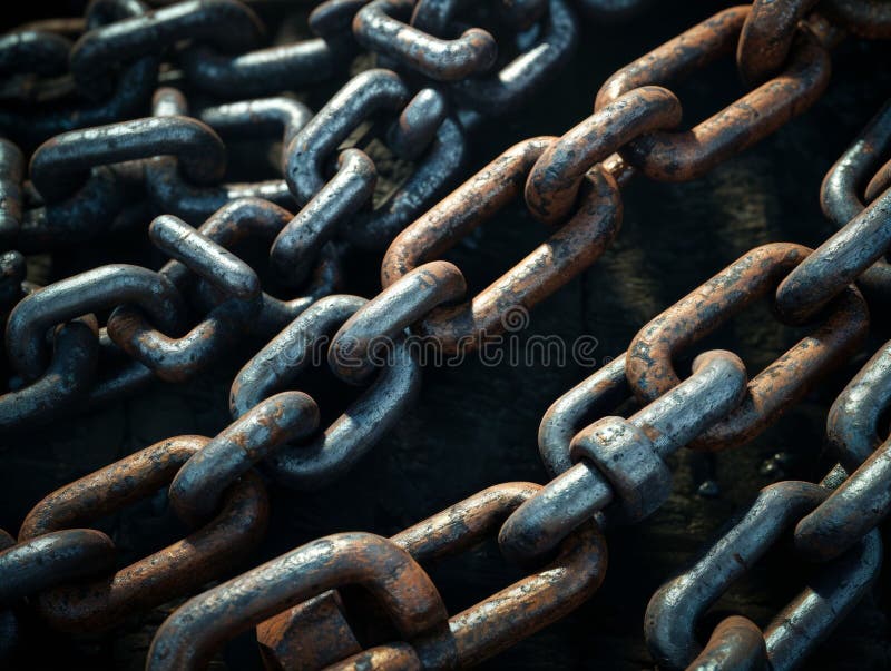AI Generated Illustration of a Set of Rusty Metal Chains Stock ...