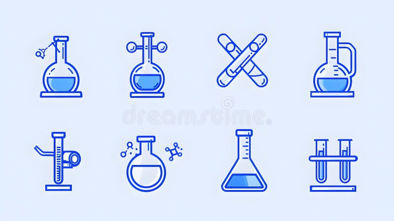 AI Generated Illustration of a Set of Science Lab Icons with Various ...