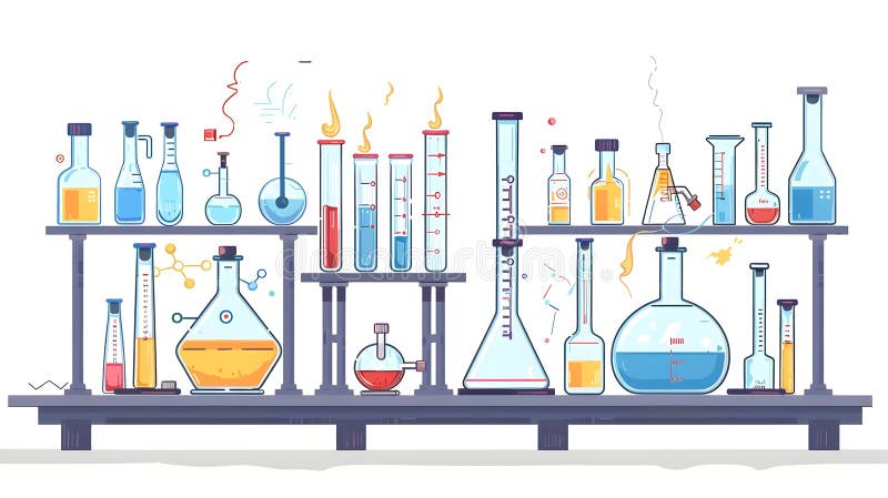AI Generated Illustration of a Set of Science Lab Icons with Various ...