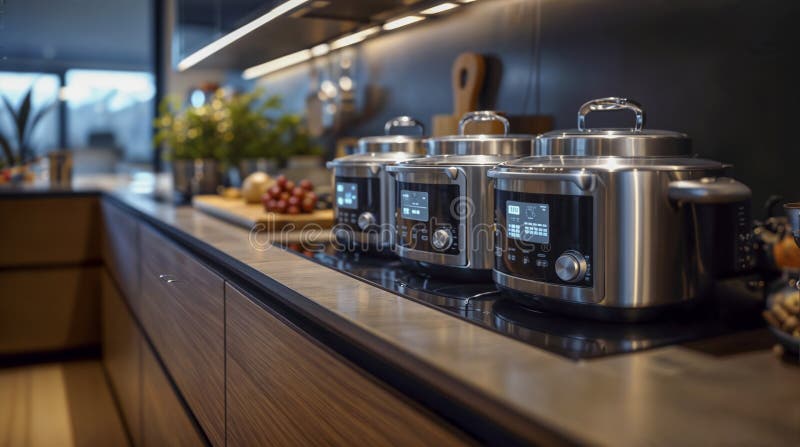 Trio of Multi-Cookers in Modern Kitchen - AI Generated Digital Art ...