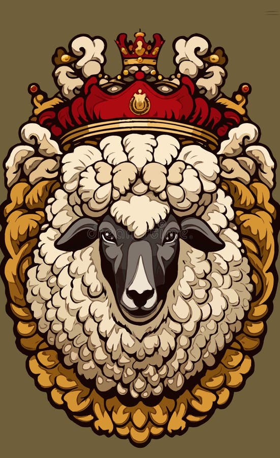 AI Generated Illustration of a Sheep with a Crown on a Coat of Arms ...