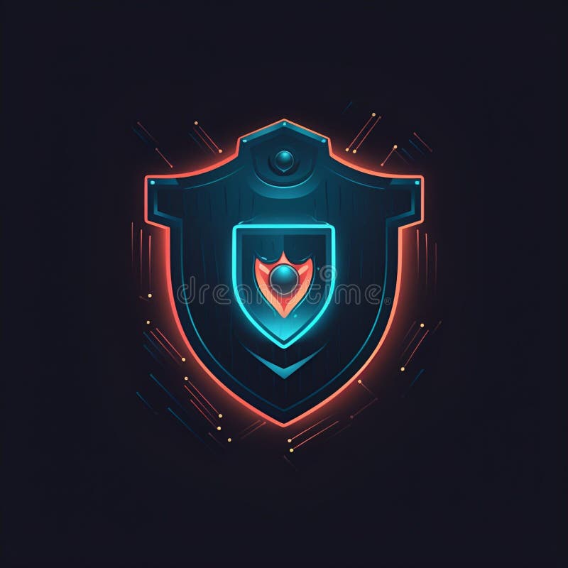 AI Generated Illustration of a Shield on a Black Background Stock ...