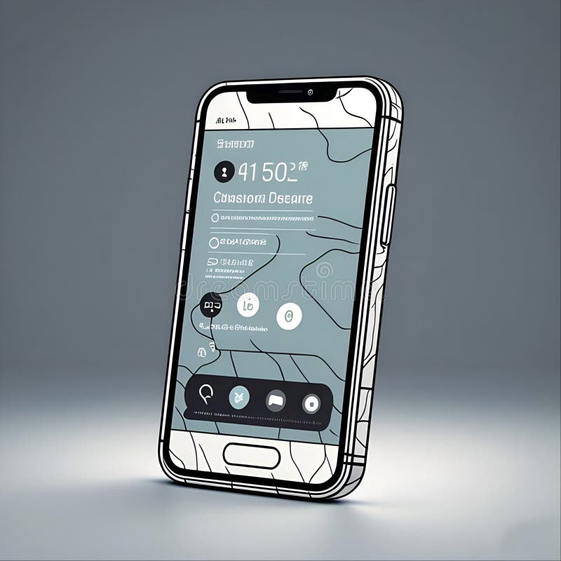 Futuristic Smartphone Interface with Abstract Design : AI-generated ...