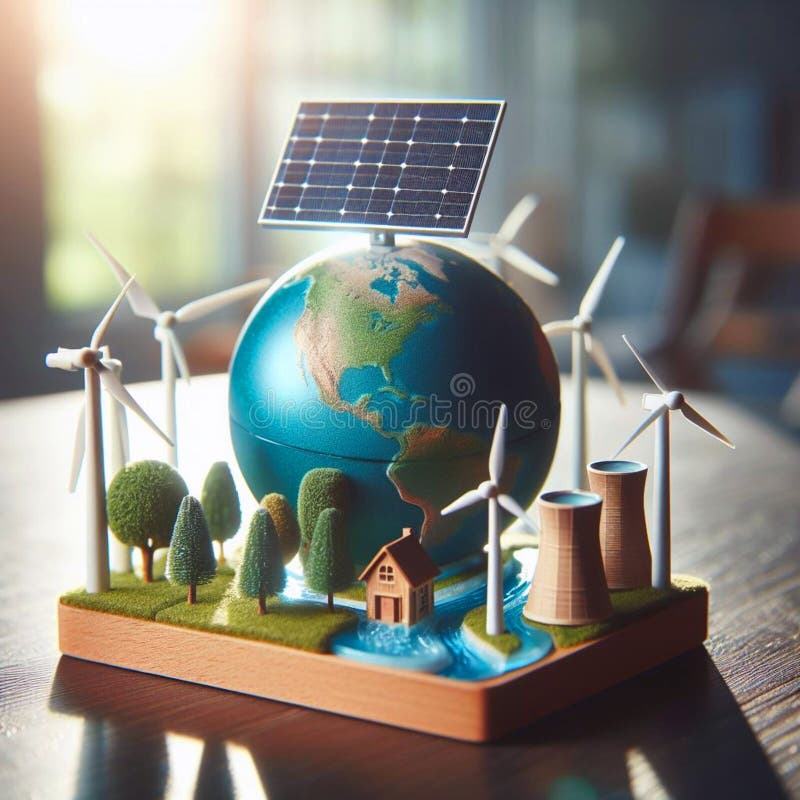 Different Sources of Energy, Clean or Dirty Energy Stock Illustration ...