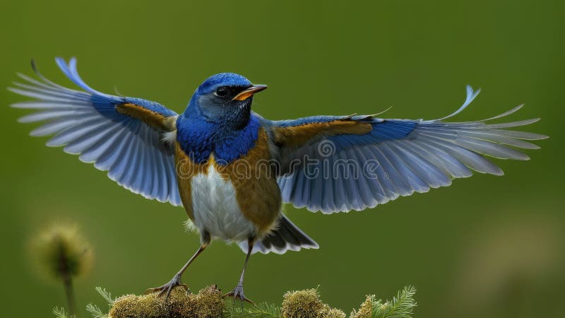 AI Generated Illustration of a Siberian Blue Robin Proudly Displaying ...