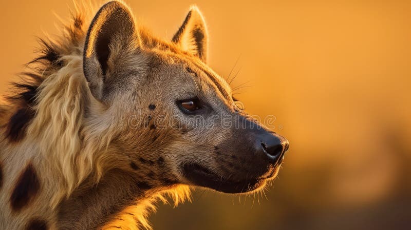 AI Generated Illustration of the Side Profile of a Powerful Hyena Stock ...