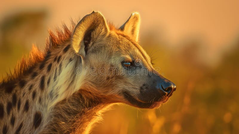 AI Generated Illustration of the Side Profile of a Powerful Hyena Stock ...