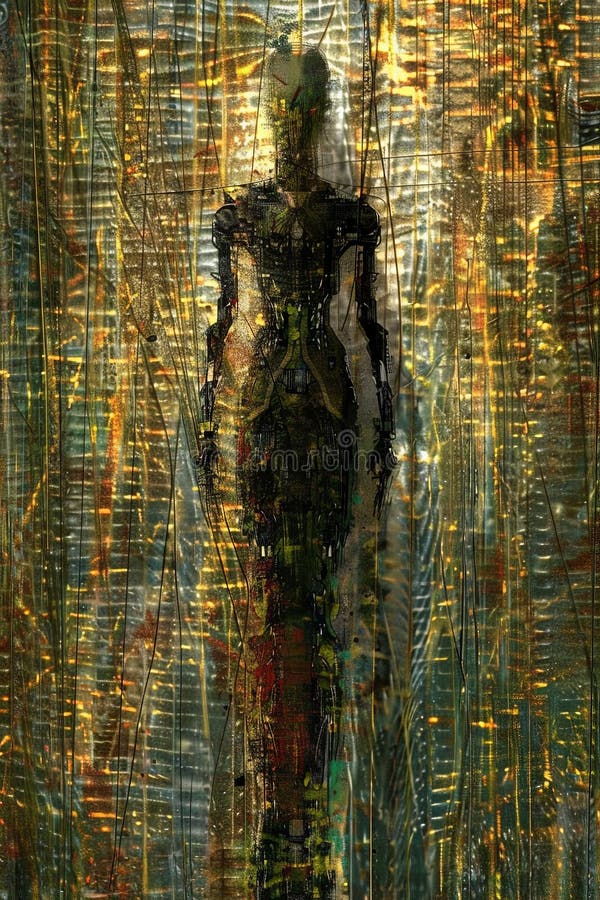 AI Generated Illustration of a Silhouette of a Humanoid Figure Stock ...