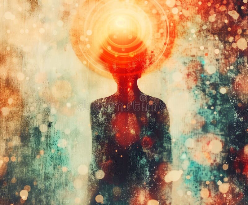 AI Generated Illustration of a Silhouetted Person with a Bright Light ...