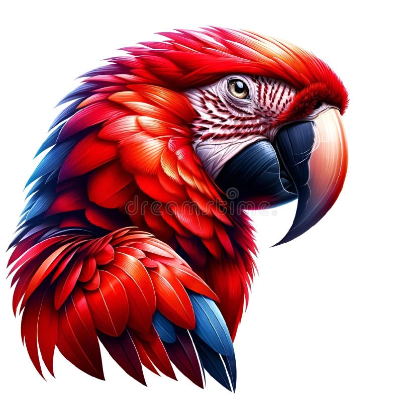 AI Generated Illustration of a Single Colorful Parrot Facing the Viewer ...