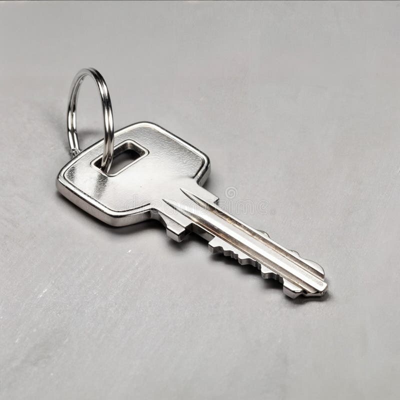 AI-generated Illustration of a Single Key on a Keychain Resting on a ...