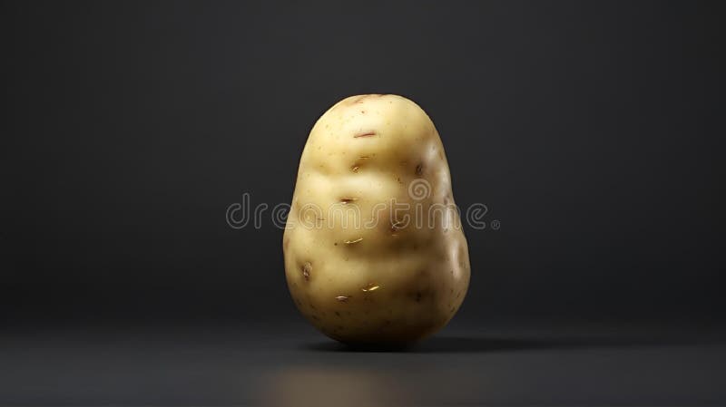 AI-generated Illustration of a Single Potato Isolated Against a Dark ...