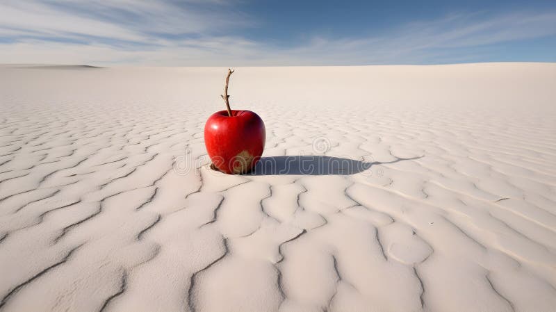 AI Generated Illustration of a Single Red Apple Sitting on a White ...