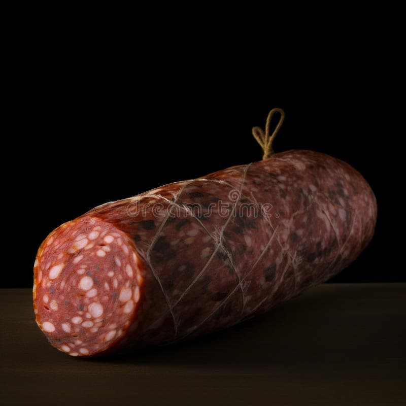 AI Generated Illustration of a Single Sausage Tied with String Stock ...