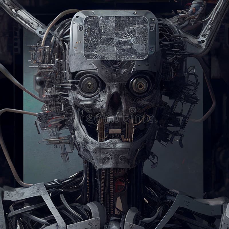 AI Generated Illustration of the Skeletal System of a Robotic Machine ...