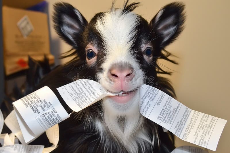 AI Generated Illustration of a Small Goat Holding a Piece of Paper in ...