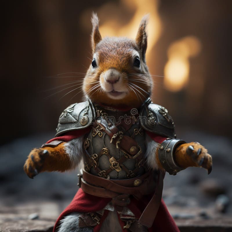 AI Generated Illustration of a Small Squirrel, Wearing a Custom-made ...