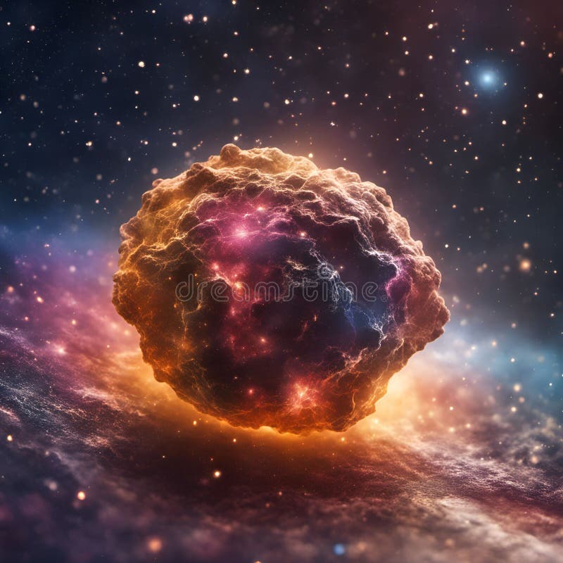 AI Generated Illustration of a Small Star Observing an Immense Boulder ...