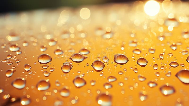 AI Generated Illustration of Small Water Droplets on a Surface Under ...