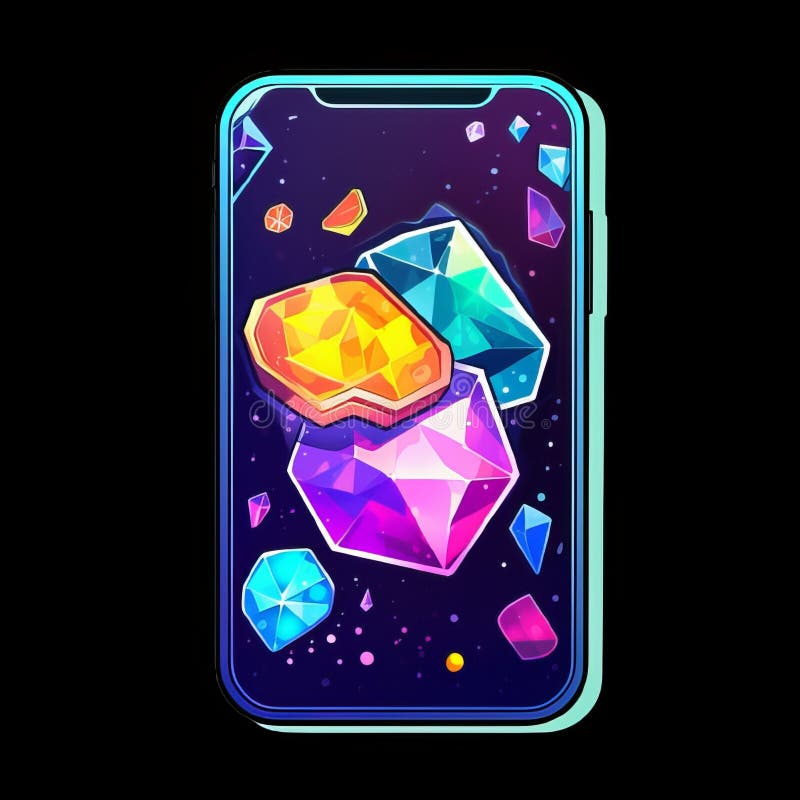 AI Generated Illustration of a Smartphone Screen Showcasing a Vibrant ...