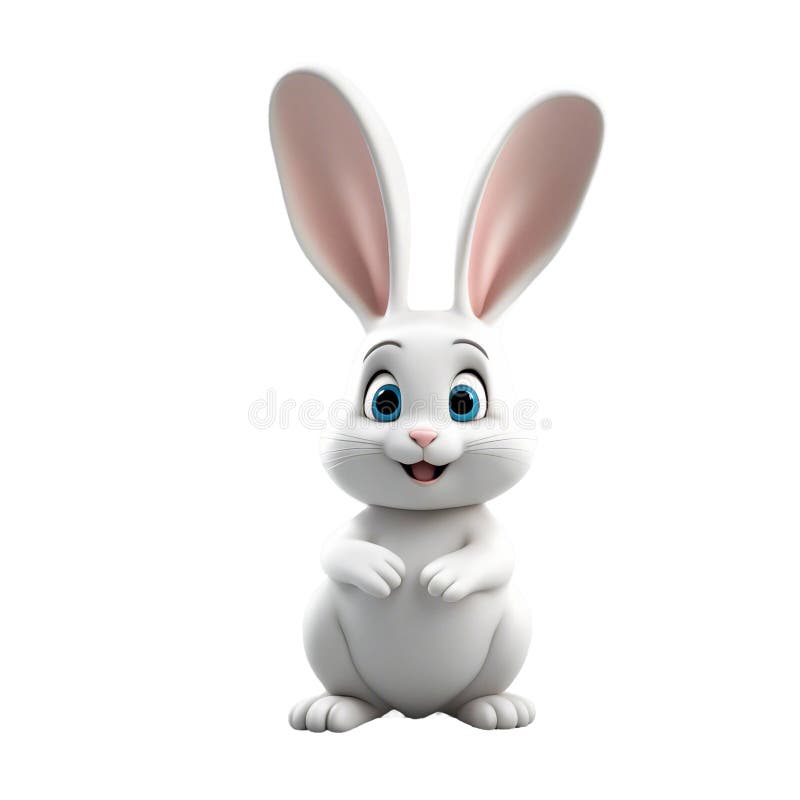 AI Generated Illustration of a Smiling Rabbit with Large Ears Stock ...