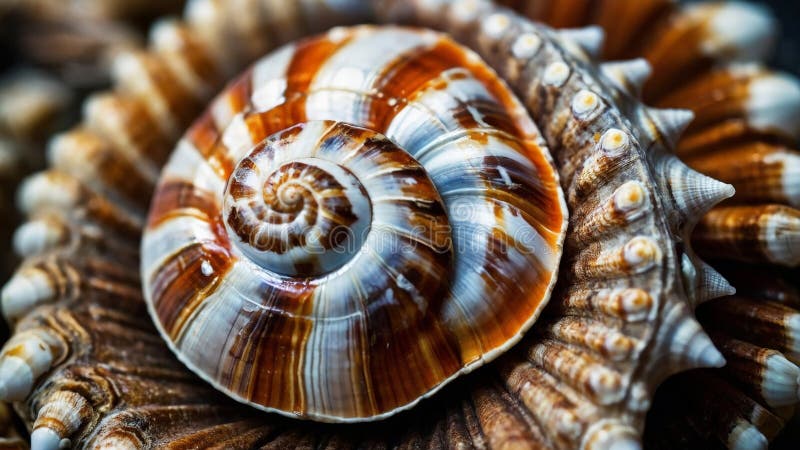 AI Generated Illustration of a Snail Shell Texture Stock Illustration ...