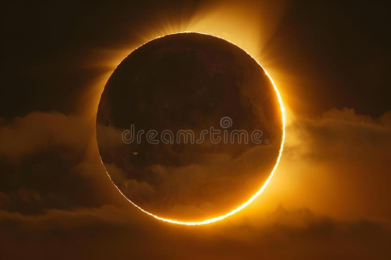 An Eclipse, Seen through the Clouds in this Image from Satellite Stock ...