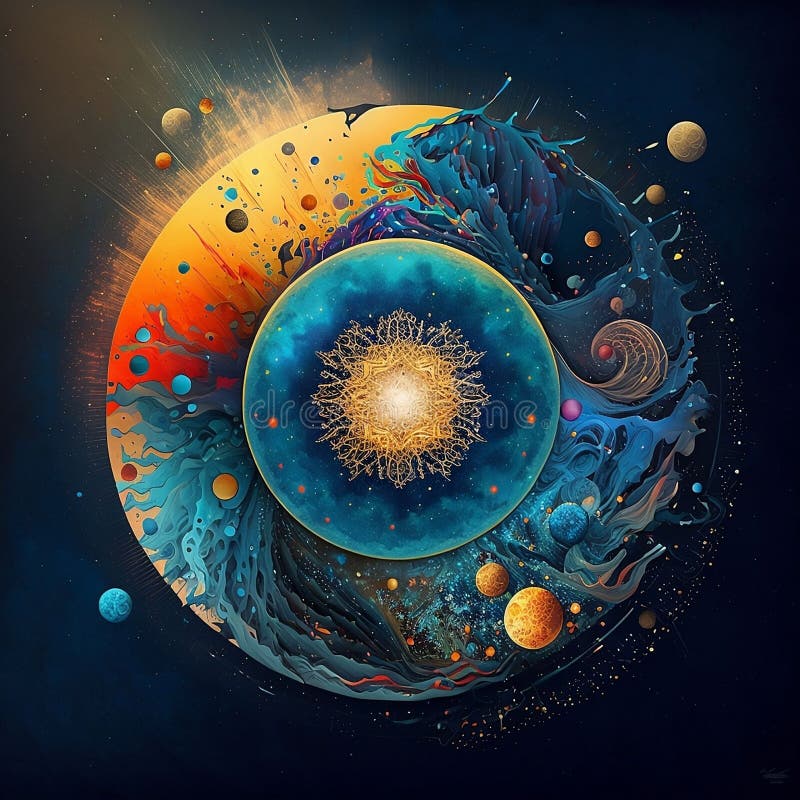 AI Generated Illustration of the Solar System with Several Planets ...