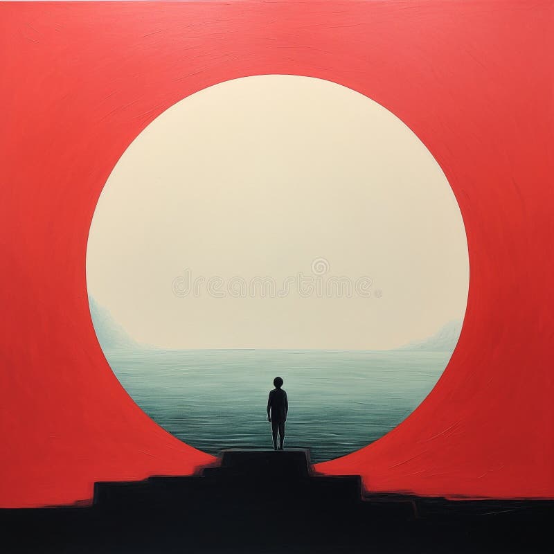 AI-generated Illustration of a Solitary Figure Standing Alone in a ...