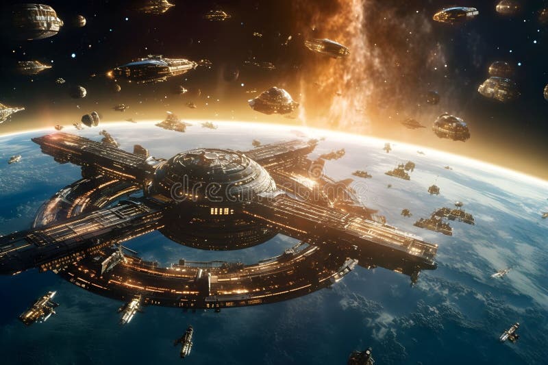 AI Generated Illustration of a Space Ship and Other Interstellar ...