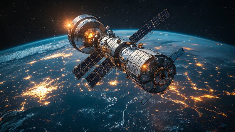 Highly Realistic Ai Generated Space Station Orbiting Earth Stock Photos ...