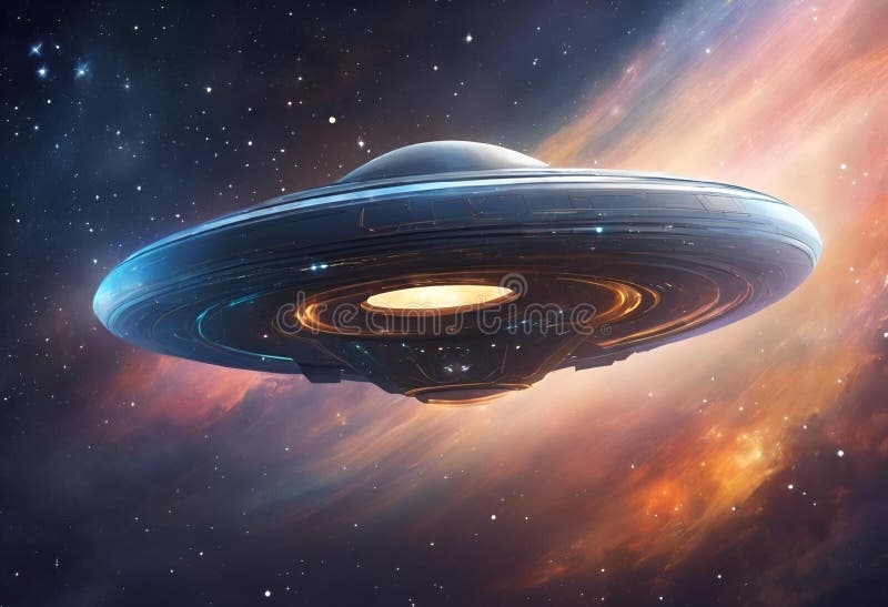 AI Generated Illustration of a Spacecraft Soaring through a Star-filled ...