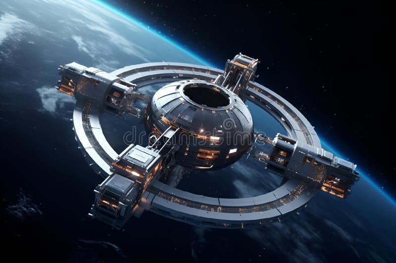 AI-generated Illustration of a Spaceship in a Vast Space Environment ...