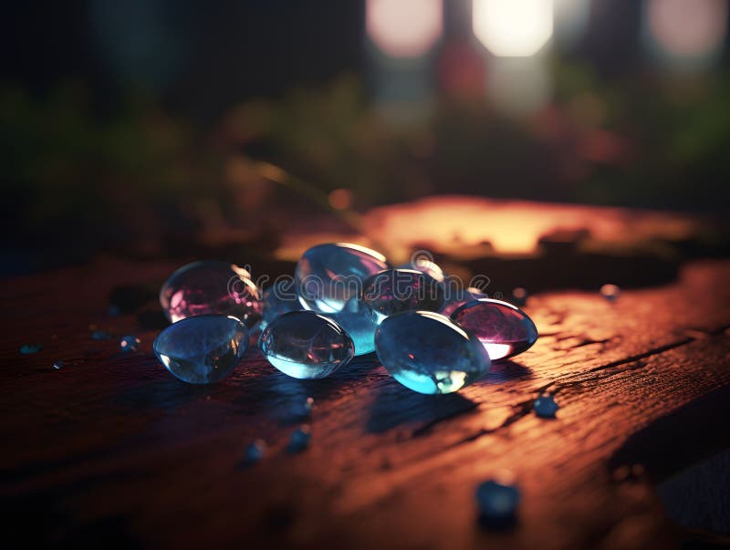 AI-generated Illustration of Sparkling Crystal Pebbles. Stock ...