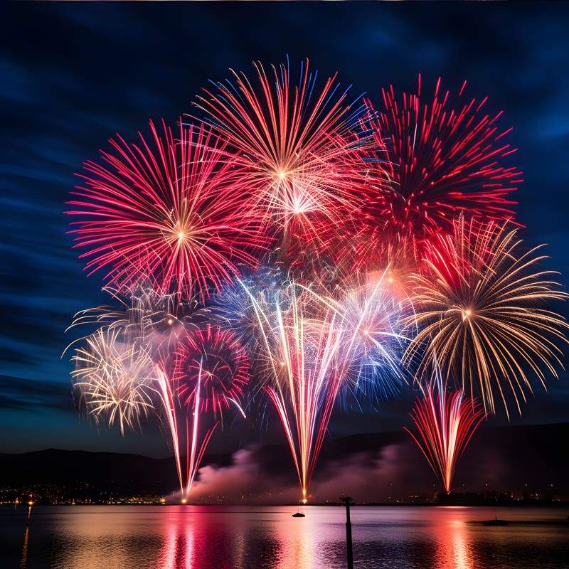 AI Generated Illustration of a Spectacular Night-time View of Vibrant ...