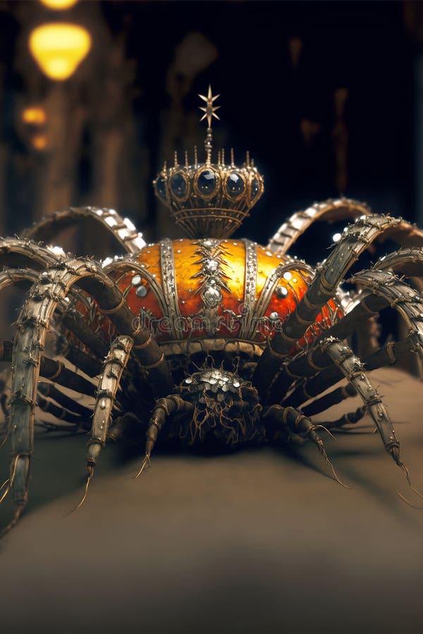 AI-generated Illustration of a Spider with a Crown Stock Illustration ...
