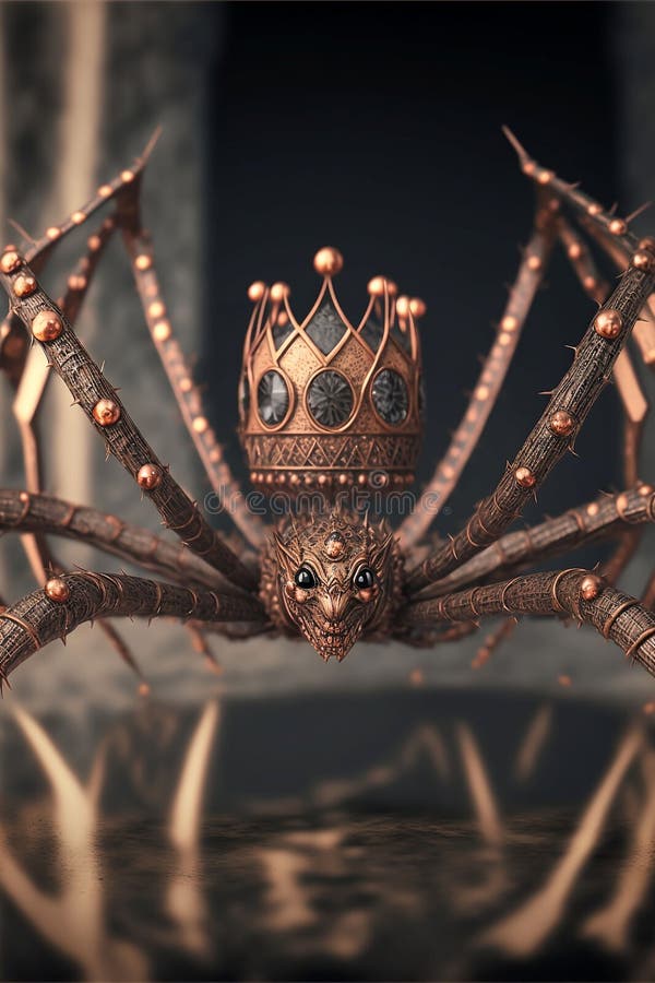 AI-generated Illustration of a Spider with a Crown Stock Illustration ...