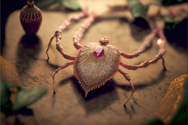 AI-generated Illustration of a Spider with a Luxury Back Decorated with ...