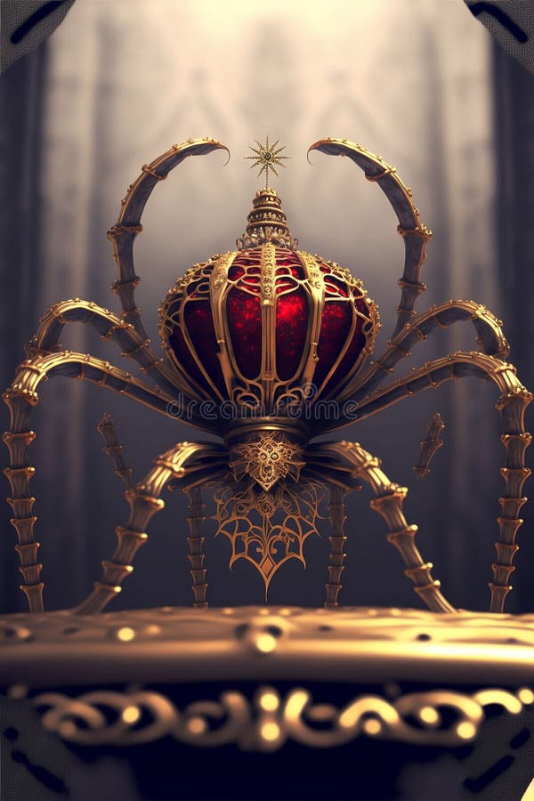 AI-generated Illustration of a Spider with a Luxury Crown Stock ...
