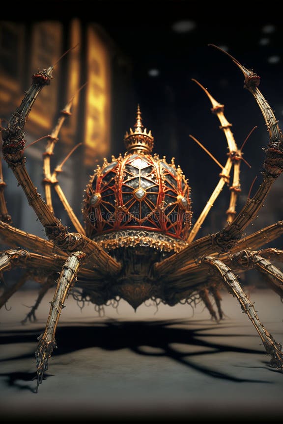 AI-generated Illustration of a Spider with a Luxury Crown Stock ...
