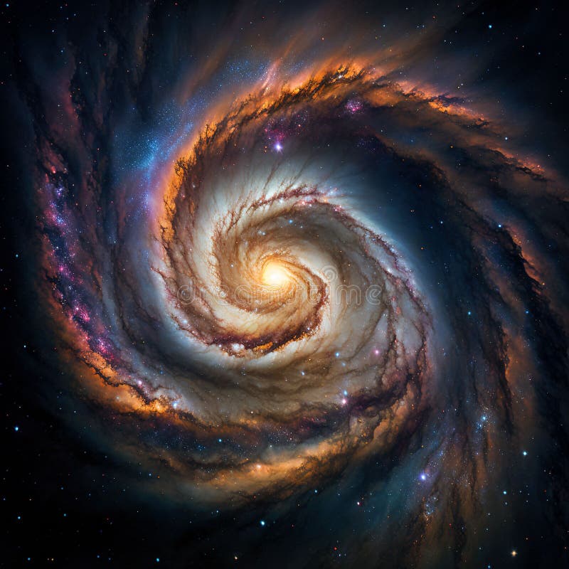 AI Generated Illustration of Spiral Galaxy Stock Illustration ...