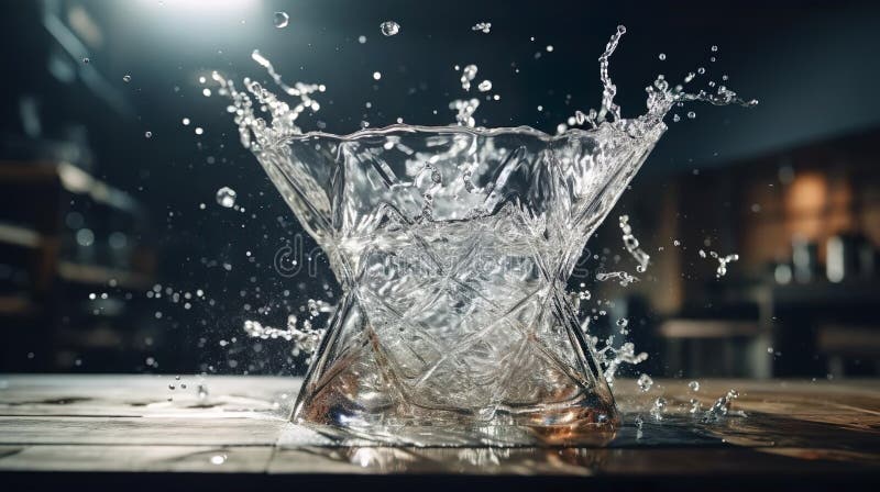 AI Generated Illustration of a Splash of Water Spilling Over the Side ...