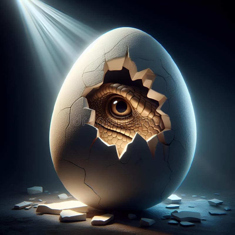 AI Generated Illustration of Spooky Dragon Egg with a Single Eye Stock ...