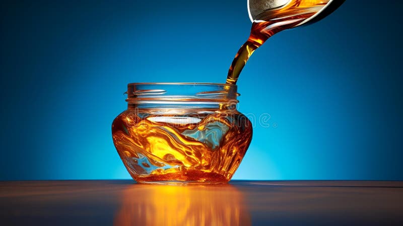 AI Generated Illustration of a Spoon Inserting Liquid into a Glass Jar ...