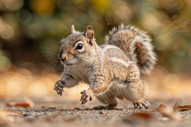 AI Generated Illustration of a Squirrel Running Towards the Camera on ...