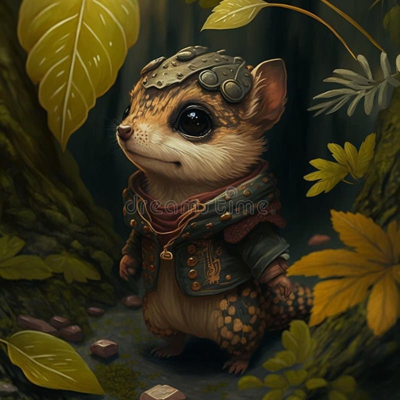 AI Generated Illustration of a Squirrel Wearing a Protective Helmet and ...