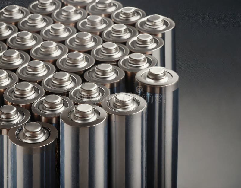 AI Generated Illustration of a Stack of Batteries Neatly Arranged on a ...