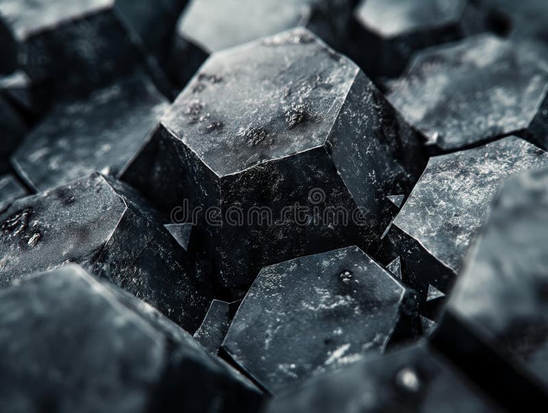AI Generated Illustration of a Stack of Black Stone Cubes Stock Photo ...