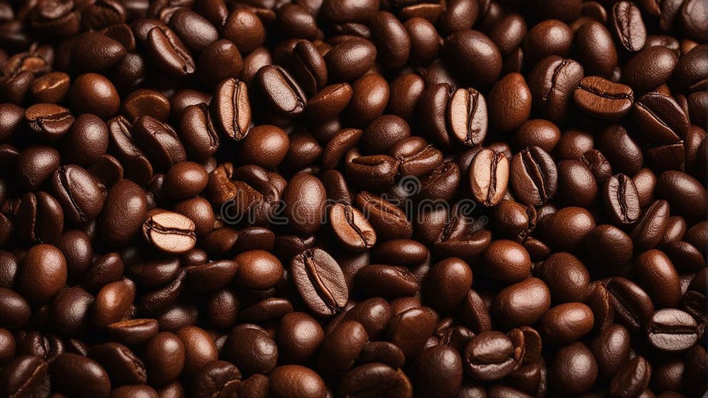 AI Generated Illustration of a Stack of Coffee Beans Stock Illustration ...