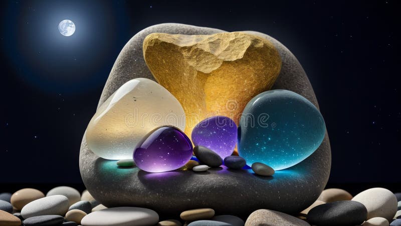 AI Generated Illustration of a Stack of Colorful Stones with Different ...
